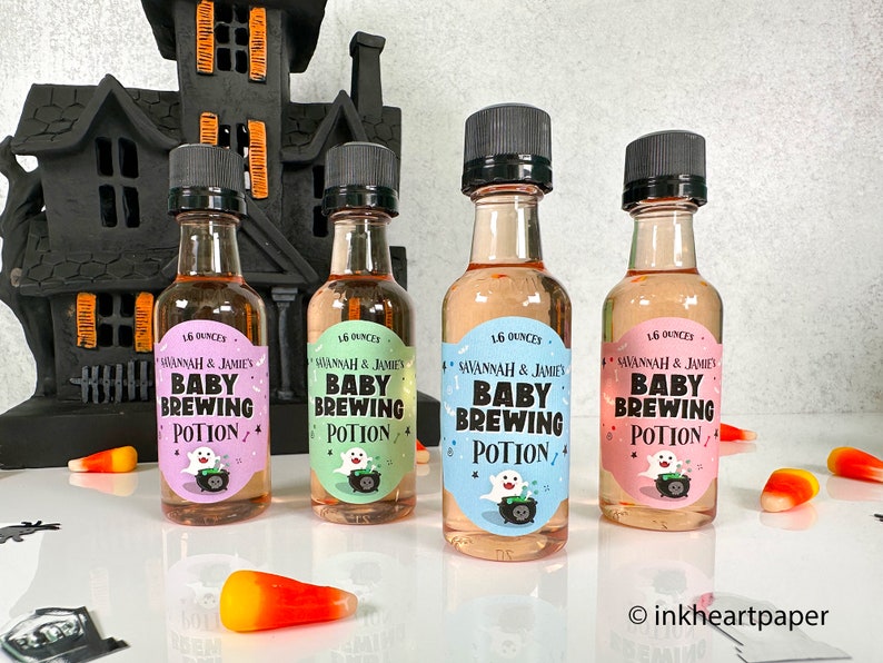 Halloween Baby Shower Favors, Baby is Brewing Potion Favors, Baby ...