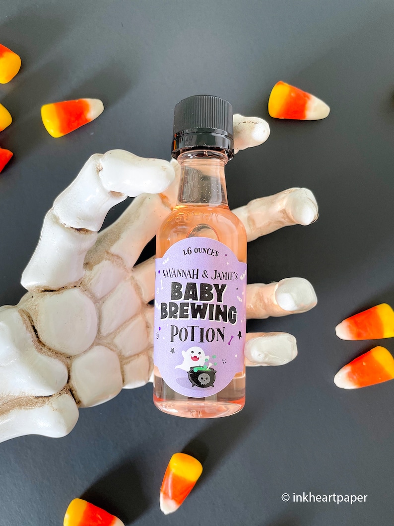 Halloween Baby Shower Ideas A Baby is Brewing Potion Favors - Etsy
