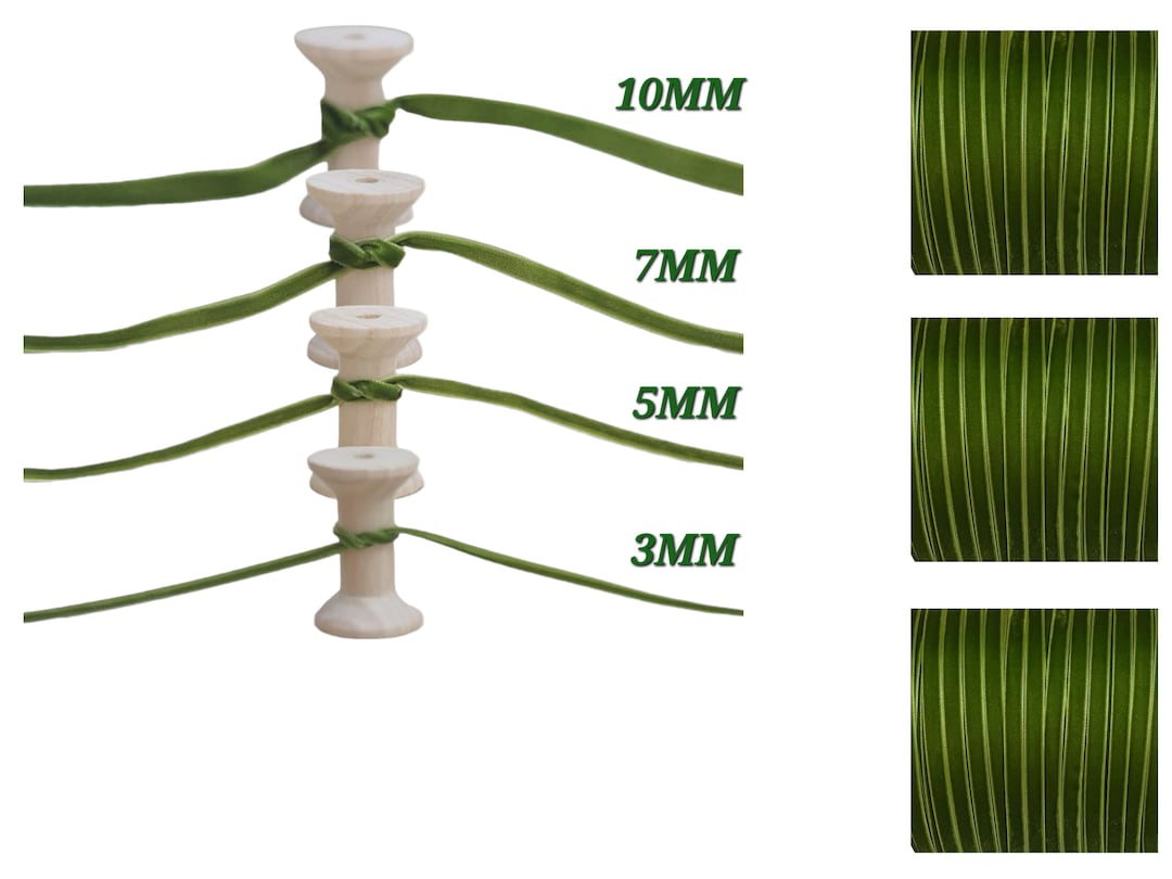 Olive Green Velvet Ribbon Premium Quality 3MM 5MM 7MM 10MM - Etsy