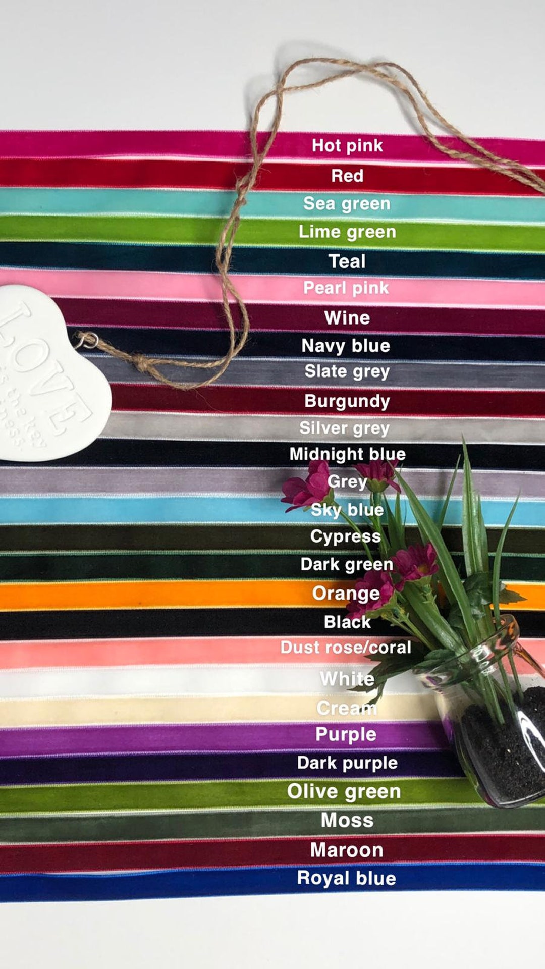 Luxury Velvet Ribbon 3mm (1/8 Inch) More Colours - Etsy