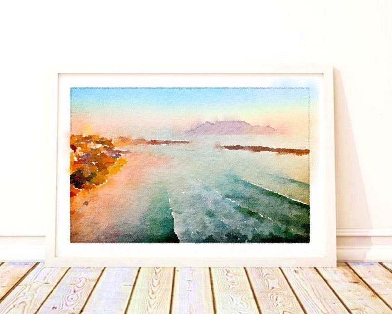Table Mountain Art Print. Cape Town Art. Landscape. Original - Etsy ...