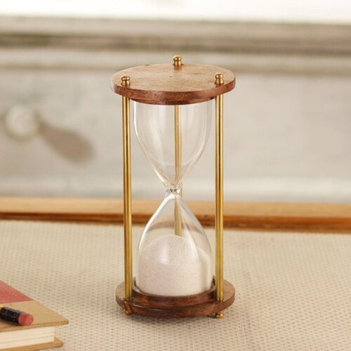 Engraved Solid Brass and Wood Hour Glass Sand Timer/ - Etsy