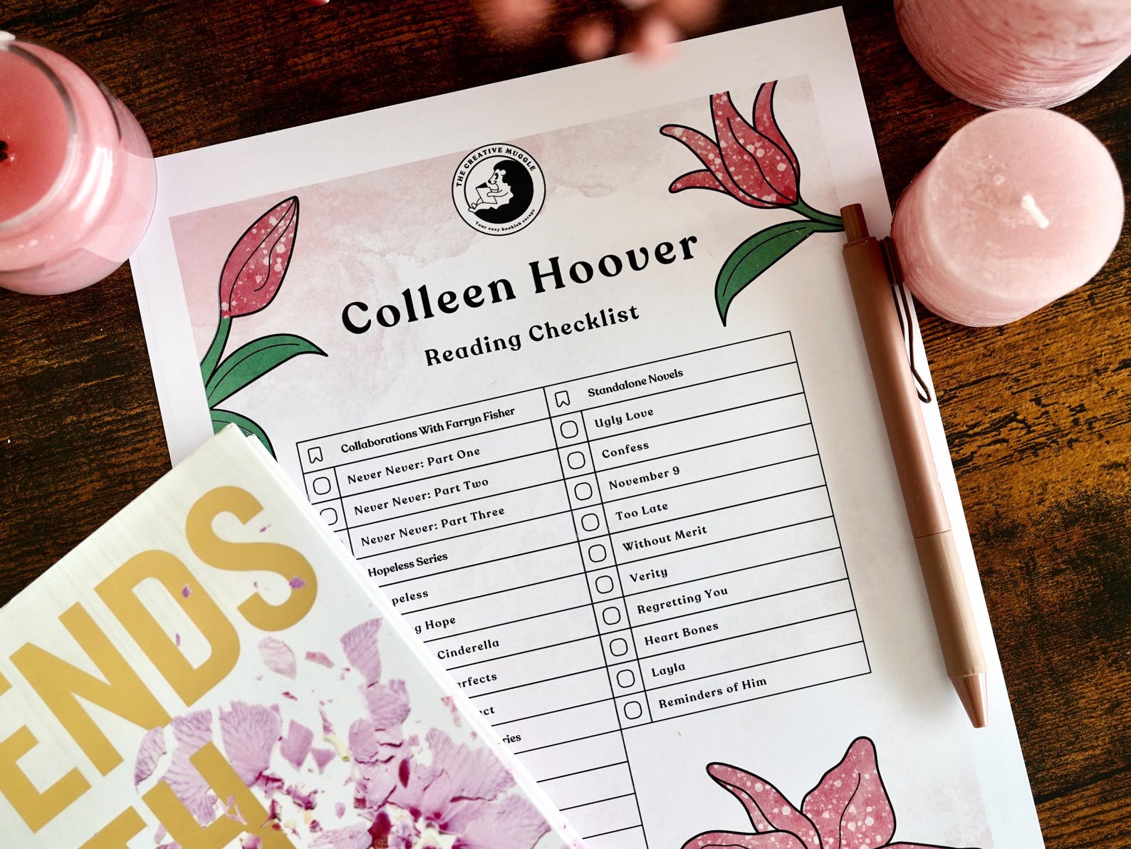 Colleen Hoover Books Checklist,printable Colleen Hoover Reading ...