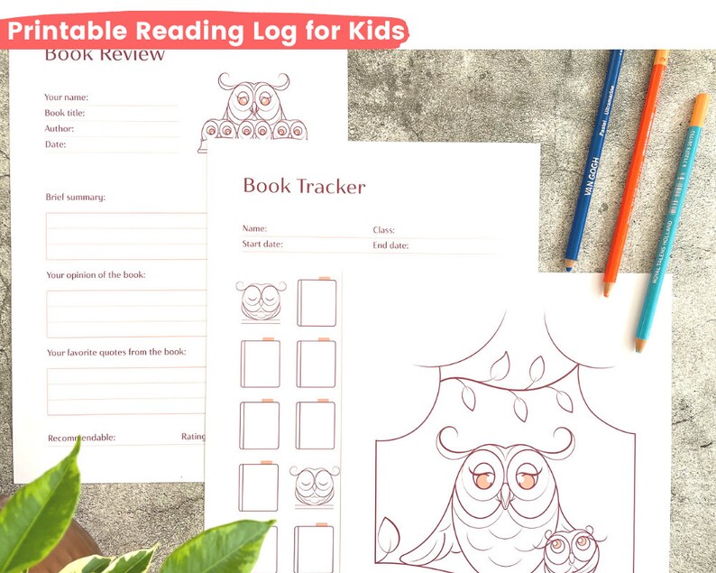 Kids Reading Log Printable | Kids Book Review Template | Printable ...