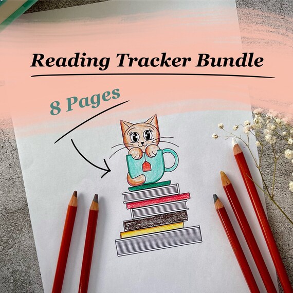 Reading Journal Printable Kit Cat Reading Journal Templates - Etsy