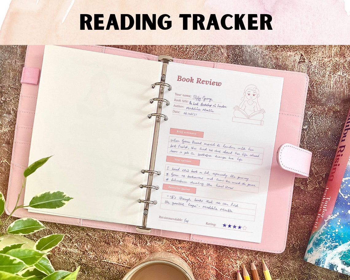Illustrated Printable Reading Tracker Reading Journal | Etsy