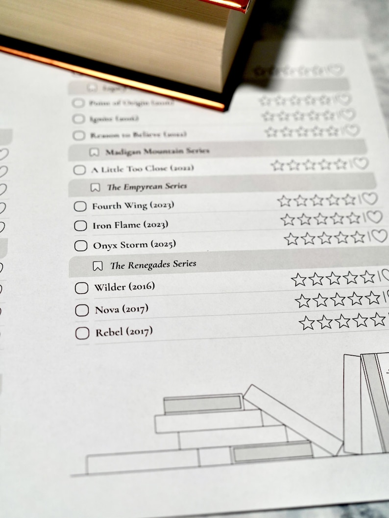 Rebecca Yarros Booklist: Author Reading Checklist (digital Download) - Etsy