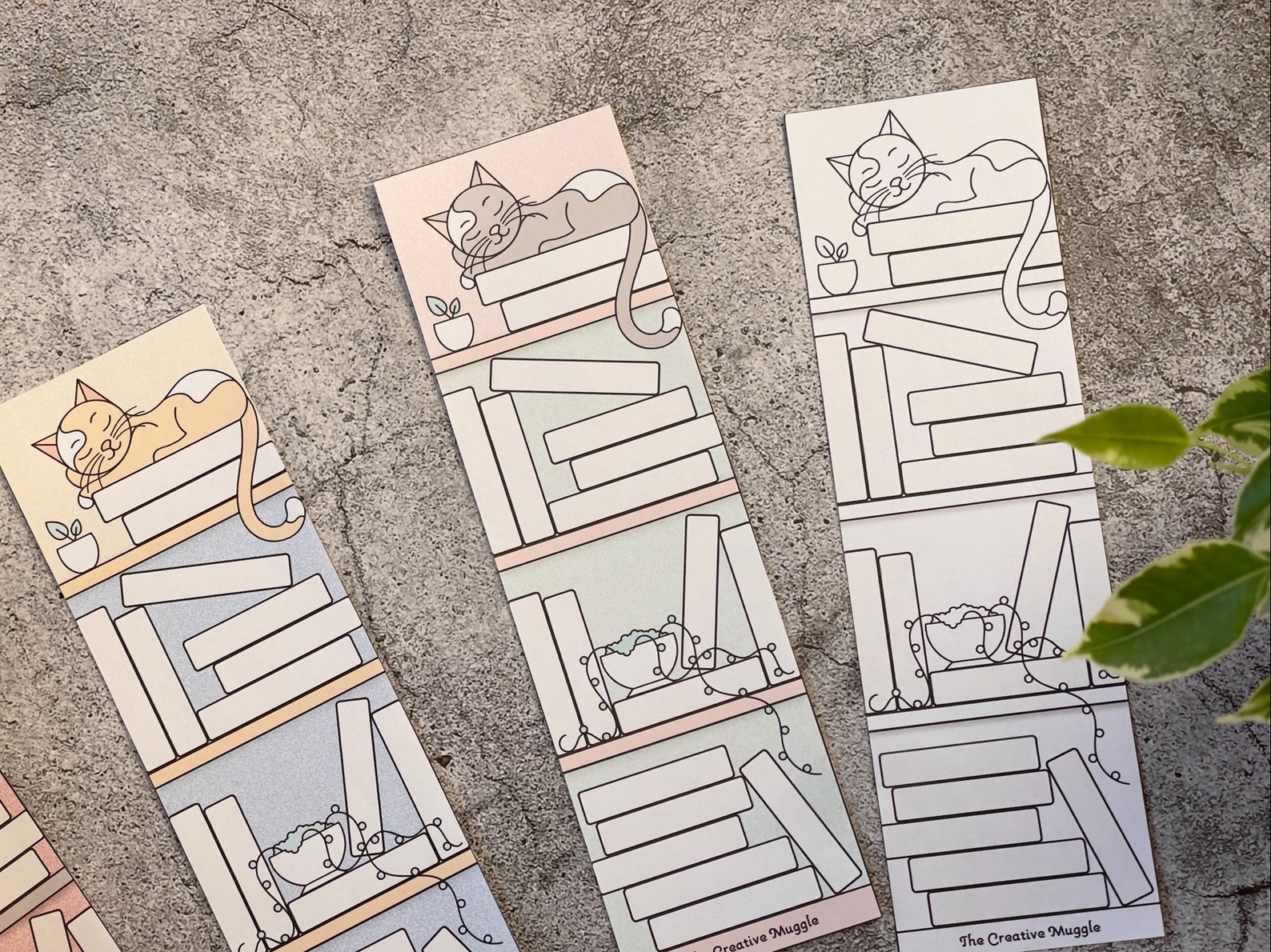 Printable Book Tracker Bookmark Cat Bookshelf Reading Tracker - Etsy