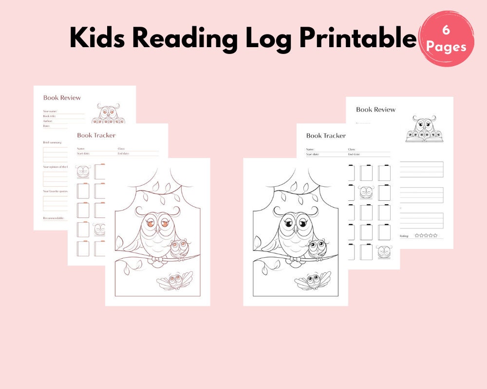 Kids Reading Log Printable | Kids Book Review Template | Printable ...