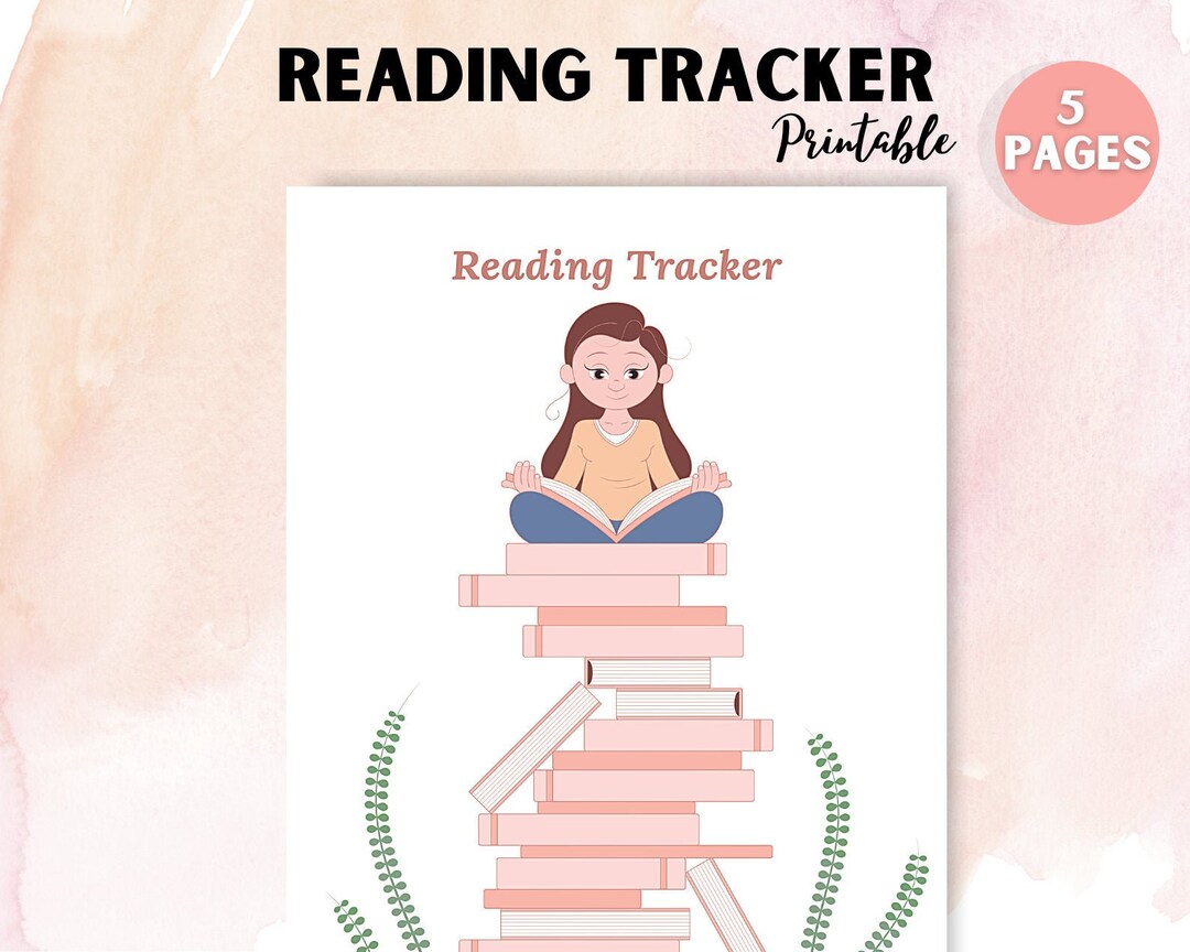 Illustrated Printable Reading Tracker | Reading Journal Template ...
