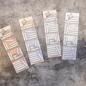 Printable Book Tracker Bookmark, Cat Bookshelf Reading Tracker ...