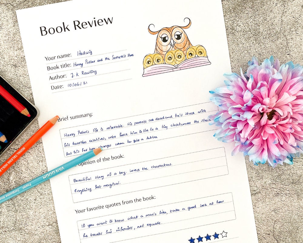 Kids Reading Log Printable | Kids Book Review Template | Printable ...