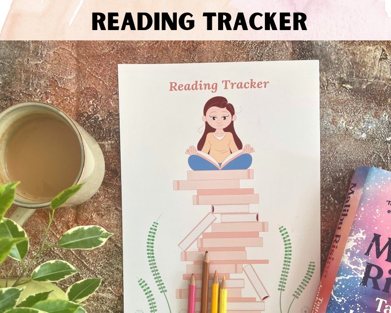 Illustrated Printable Reading Tracker | Reading Journal Template ...