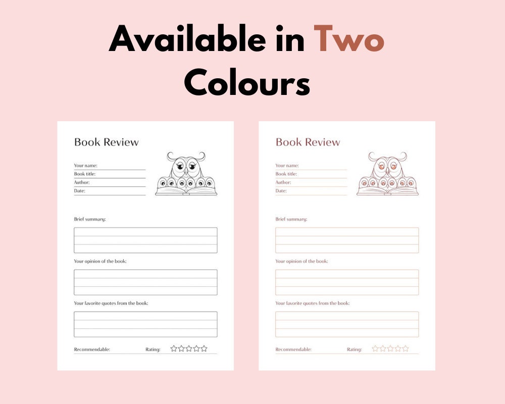 Kids Reading Log Printable | Kids Book Review Template | Printable ...