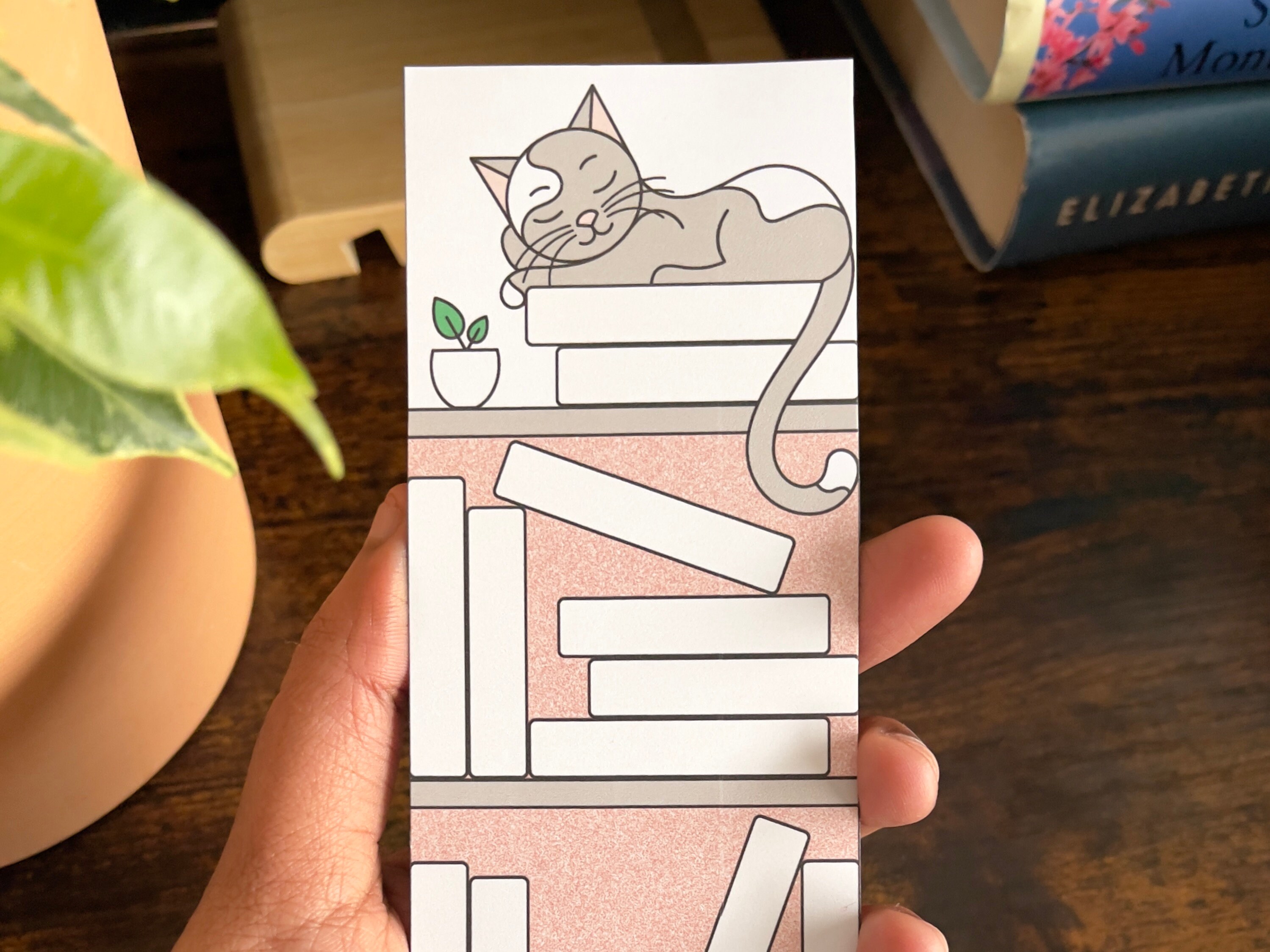 Printable Book Tracker Bookmark, Cat Bookshelf Reading Tracker ...