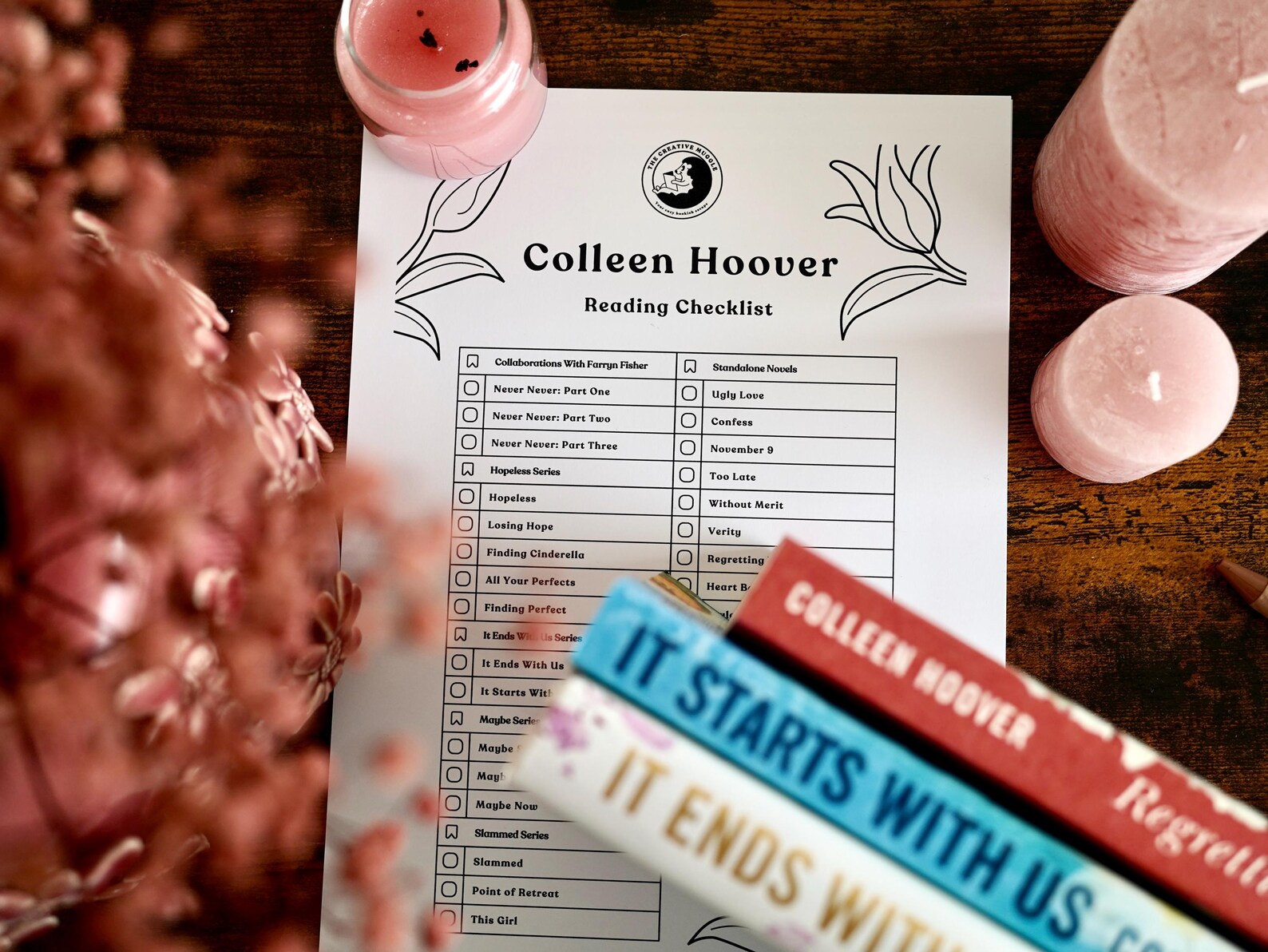 Colleen Hoover Books Checklist,printable Colleen Hoover Reading ...