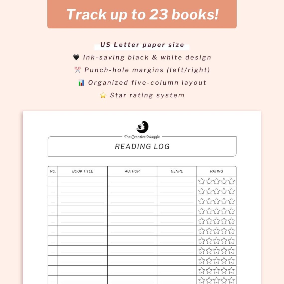 Reading Tracker Printable, Reading Tracker Template, Reading Tracker ...