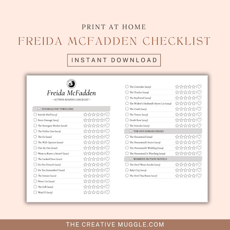 Reading Checklist Printable - Etsy UK