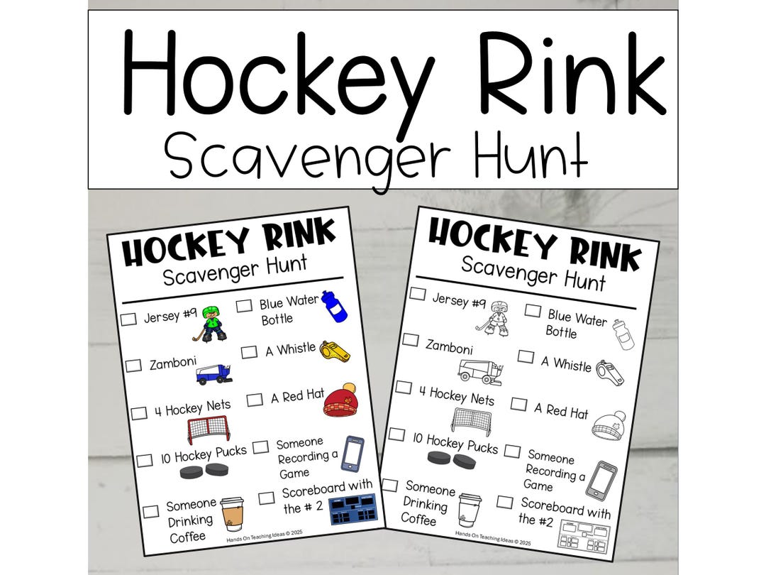 Hockey Scavenger Hunt, Free Printable Game, Hockey Game, Hockey ...