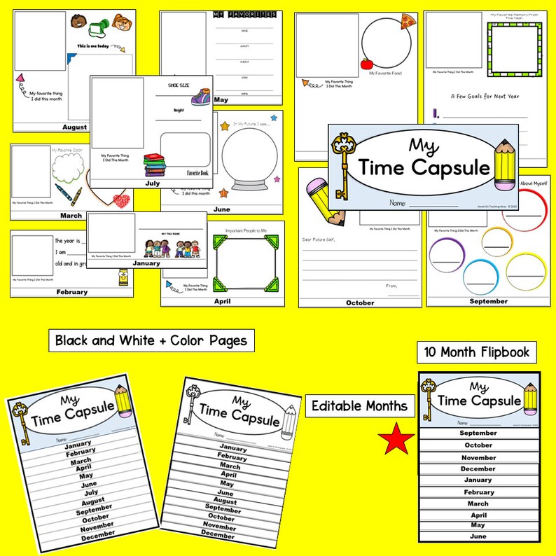 All About Me Time Capsule: Printable Kids Activity Flipbook (digital ...