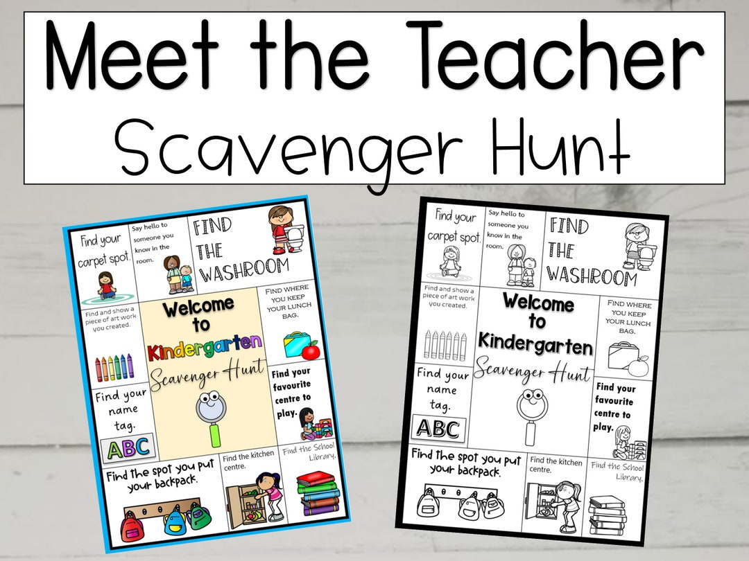 Meet the Teacher, Back to School, Scavenger Hunt, Kindergarten ...