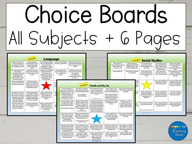 Choice Board, Activities for Kids, Learning Activities, Printable ...