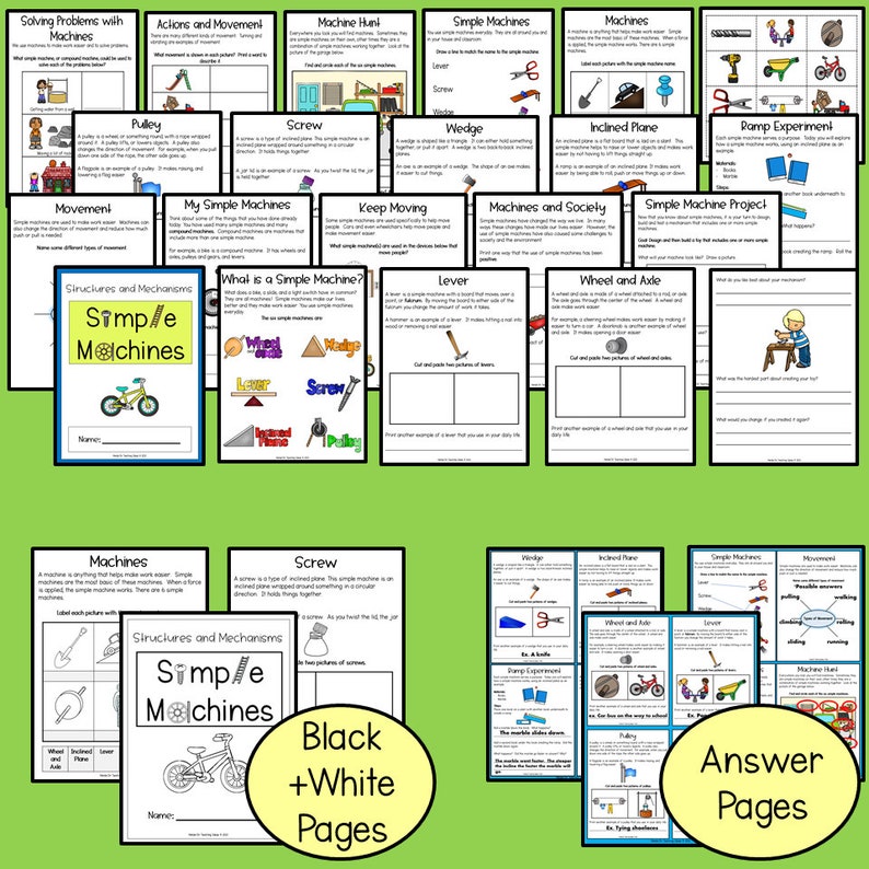 Simple Machines, Science, Science Worksheets, Printable Science Unit ...