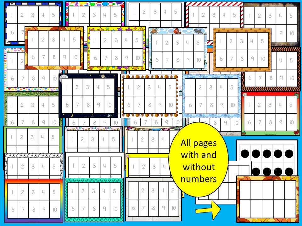 Ten Frame Ten Frame Activity Printable 10 Frame Ten Frame - Etsy