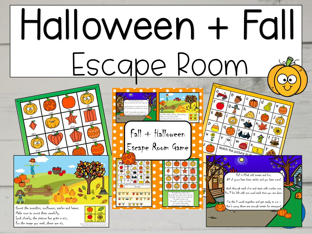 Halloween Escape Room: Fall Activities & Puzzle Games (digital Download ...