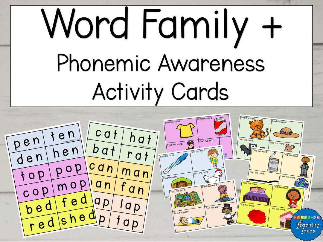 Phonics Word Family Cards: Rhyming Games, Kindergarten (digital ...
