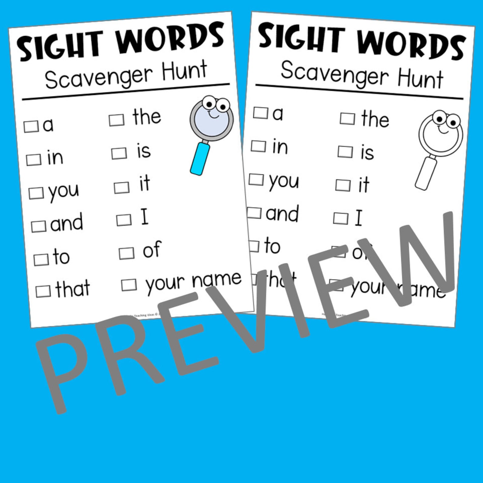 Scavenger Hunt Sight Words, Sight Words Scavenger Hunt, Treasure Hunt ...