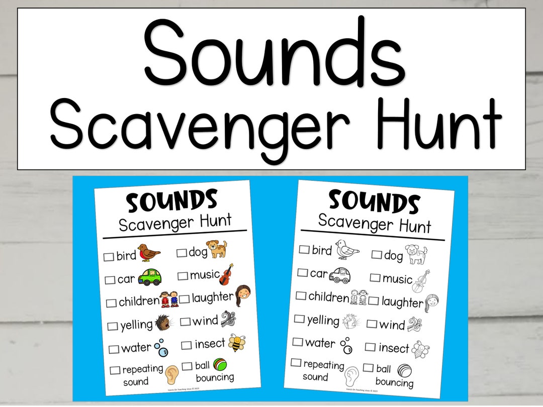 Scavenger Hunt Sounds, Sounds Scavenger Hunt, Treasure Hunt for Kids ...