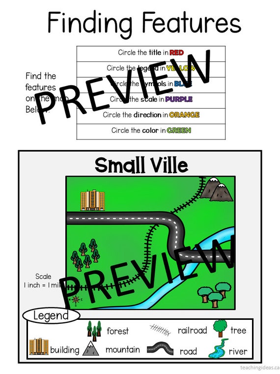 Legend On A Map For Kids