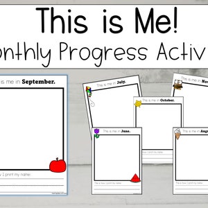 Monthly Self Portrait Book, All About Me Printable, Kindergarten ...