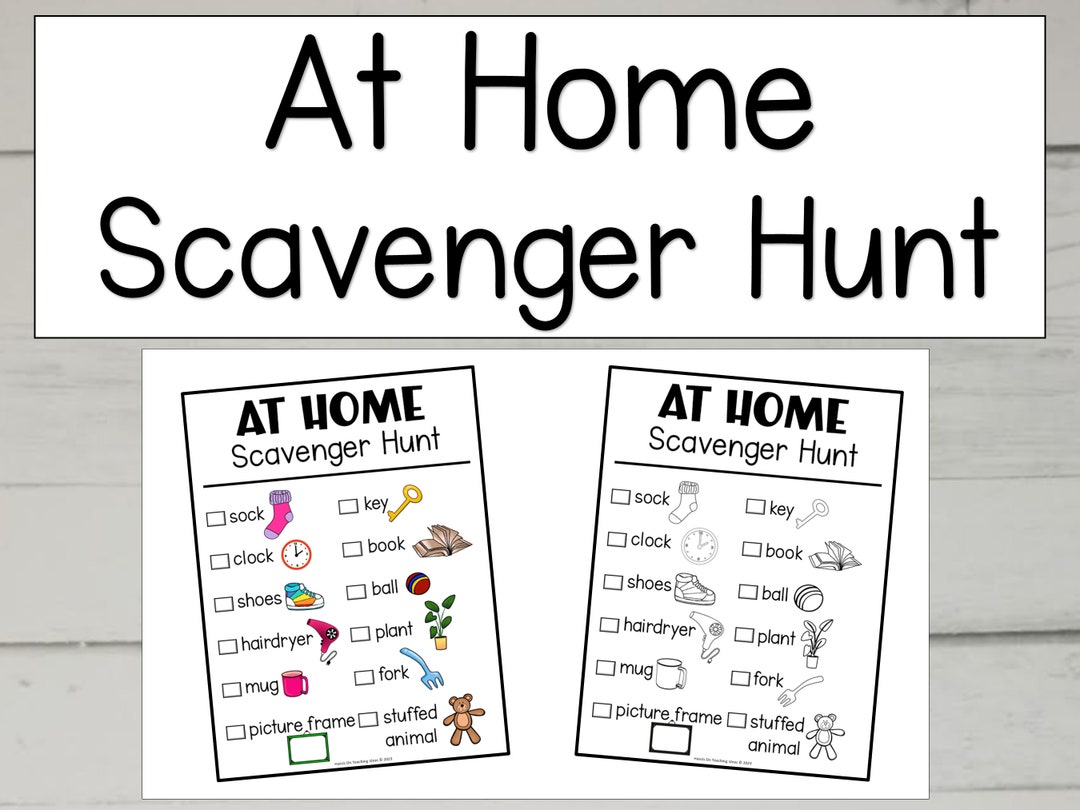 Scavenger Hunt at Home, at Home Scavenger Hunt, Treasure Hunt for Kids ...