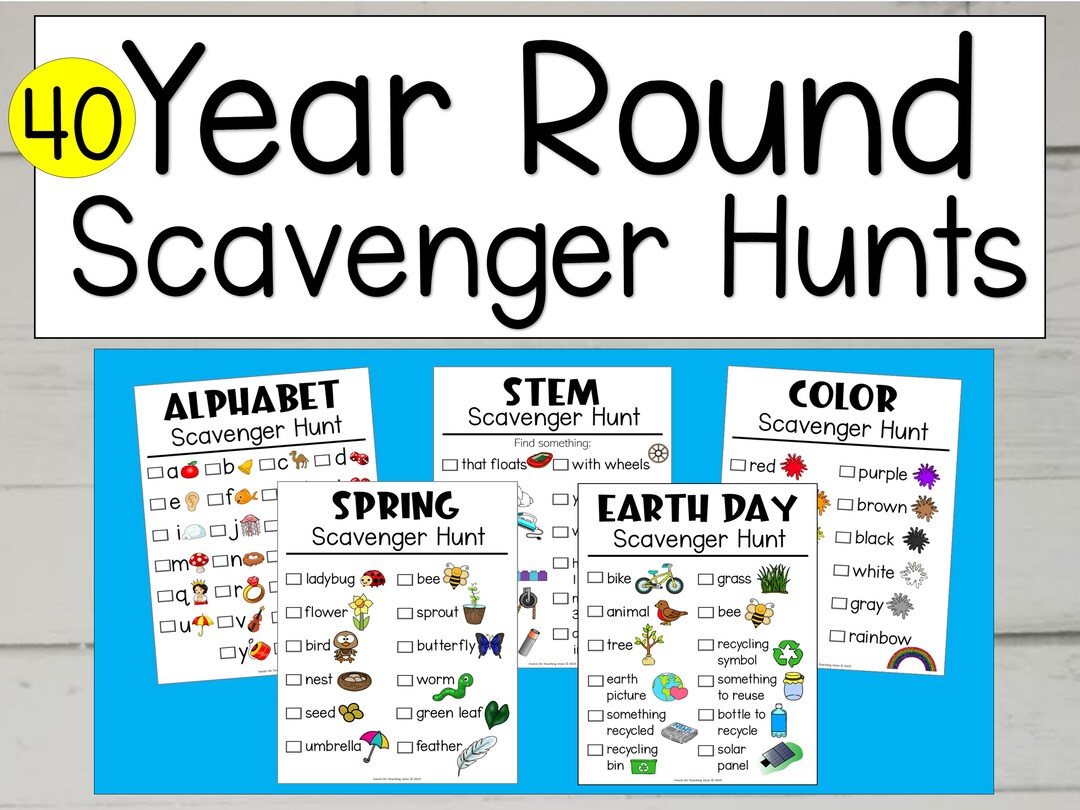 40 Kids Scavenger Hunts: Year Round Activities (digital Download) - Etsy