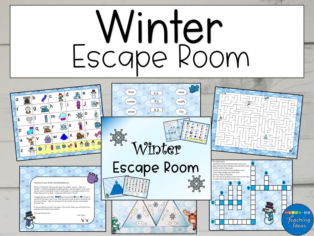 Printable Escape Room for Kids, Winter Themed, Winter Game for Kids ...