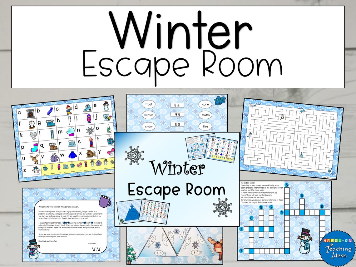 Printable Escape Room for Kids, Winter Themed, Winter Game for Kids ...