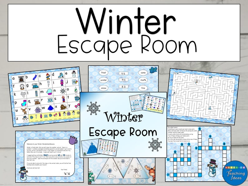 Printable Escape Room for Kids, Winter Themed, Winter Game for Kids ...
