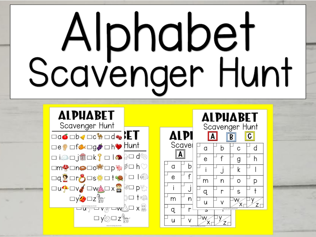 Scavenger Hunt Alphabet, Alphabet Scavenger Hunt, Treasure Hunt for ...