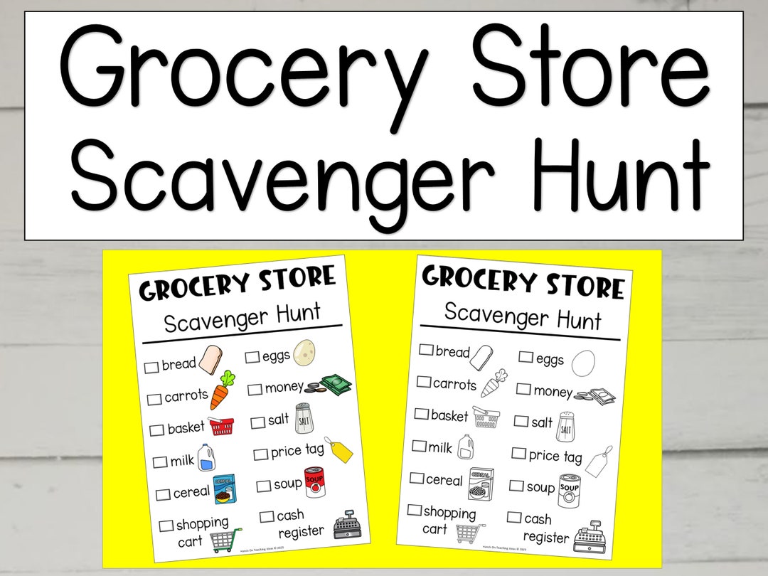 Scavenger Hunt Grocery List, Grocery Store Scavenger Hunt, Treasure ...