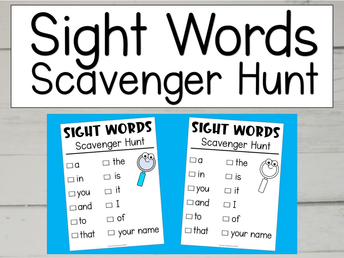 Scavenger Hunt Sight Words Sight Words Scavenger Hunt - Etsy