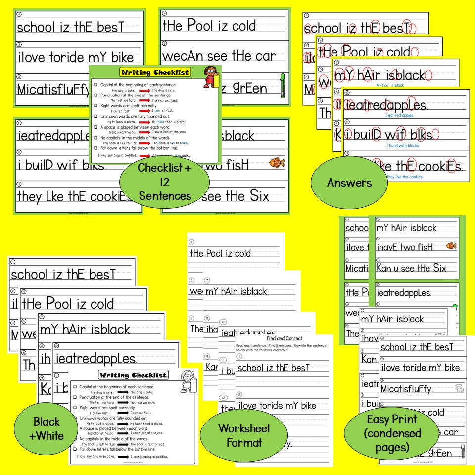 Writing Editing, Kindergarten Worksheets, Learn to Write, Homeschool ...