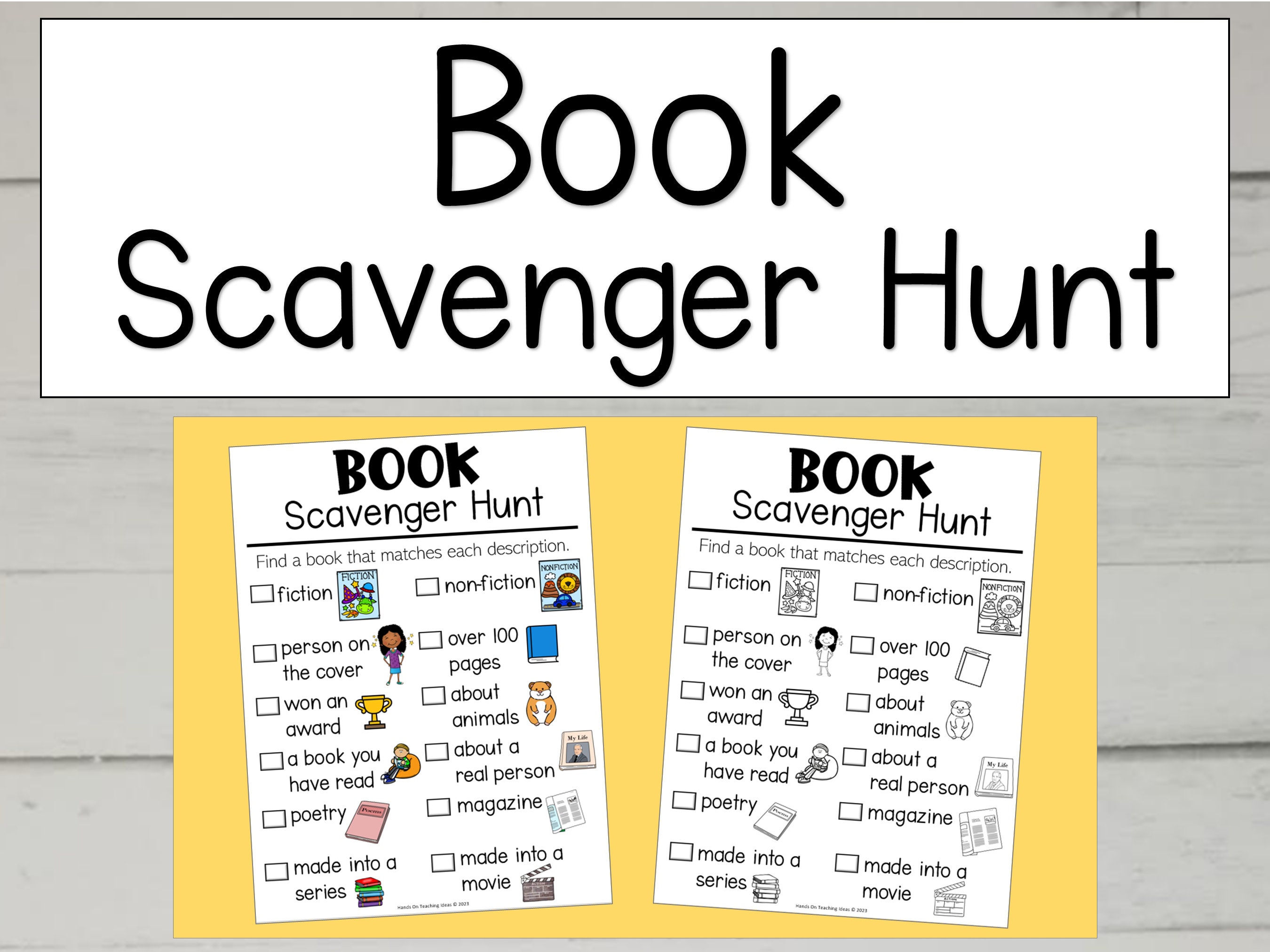 Scavenger Hunt Book, Book Scavenger Hunt, Treasure Hunt for Kids, Book ...