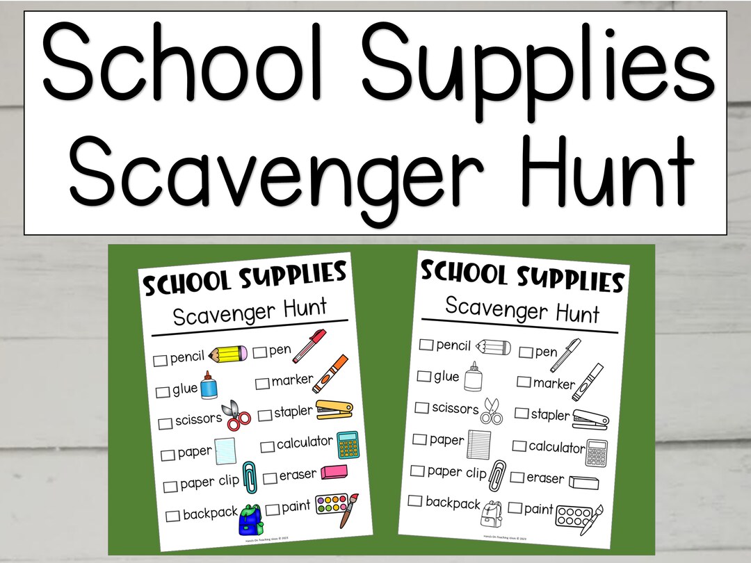 Scavenger Hunt School Supplies, School Supplies Scavenger Hunt ...