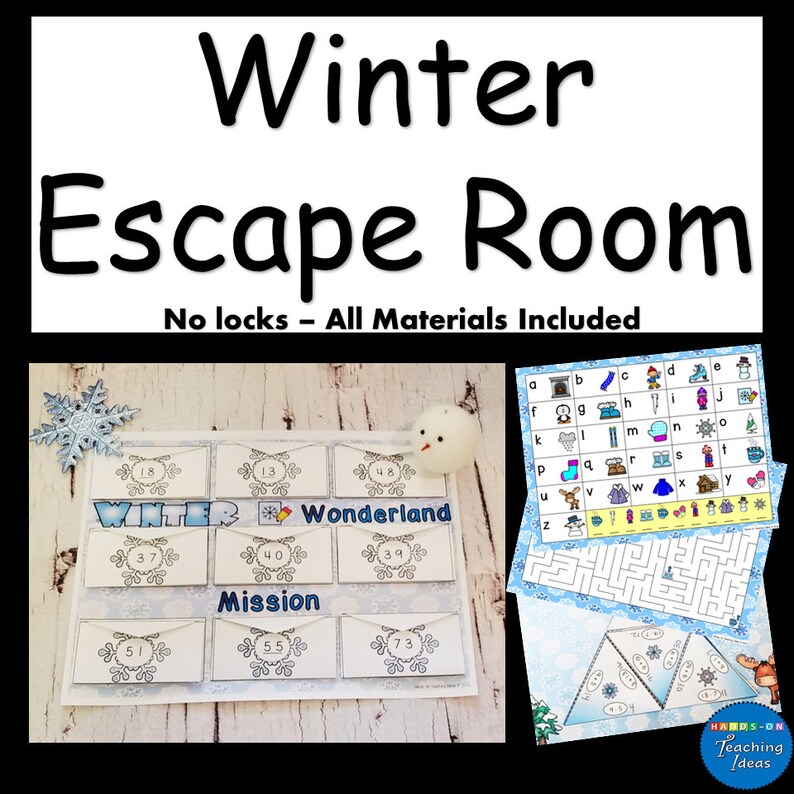 Printable Escape Room for Kids, Winter Themed, Winter Game for Kids ...