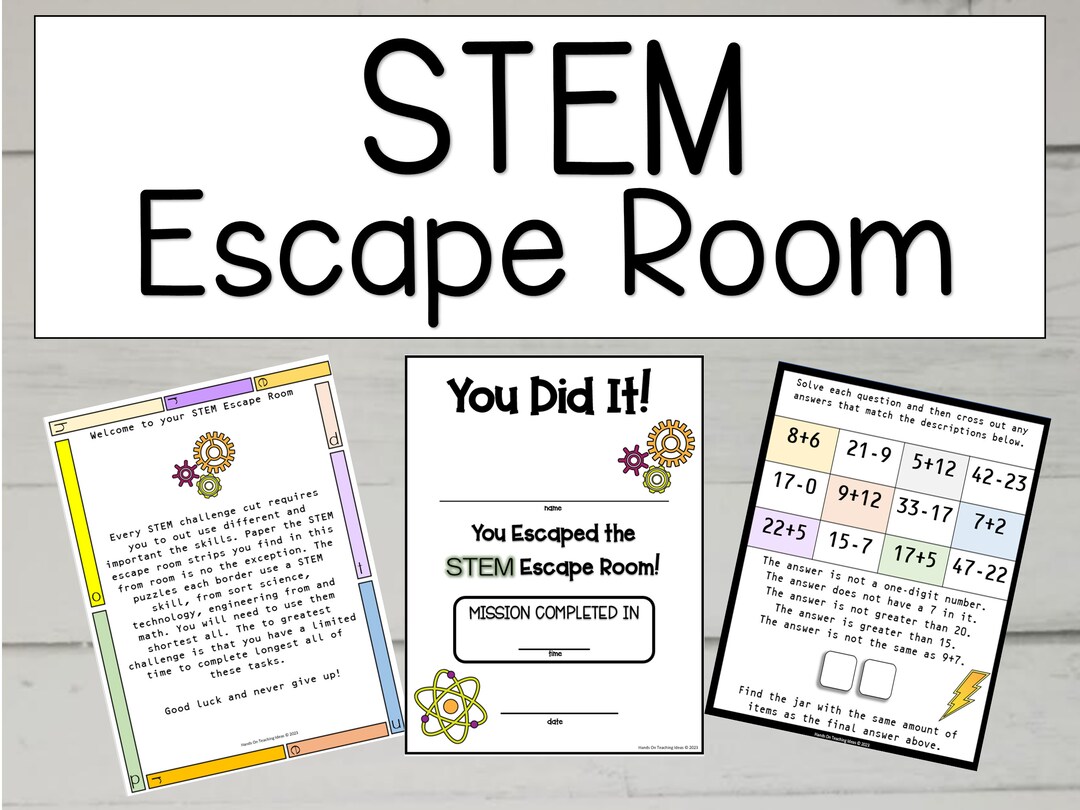 S.T.E.M. Escape Room Game, STEM Activity, Escape Room for Kids, Escape ...