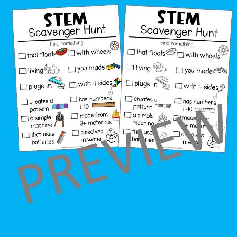 Scavenger Hunt STEM, S.T.E.M Scavenger Hunt, Treasure Hunt for Kids ...