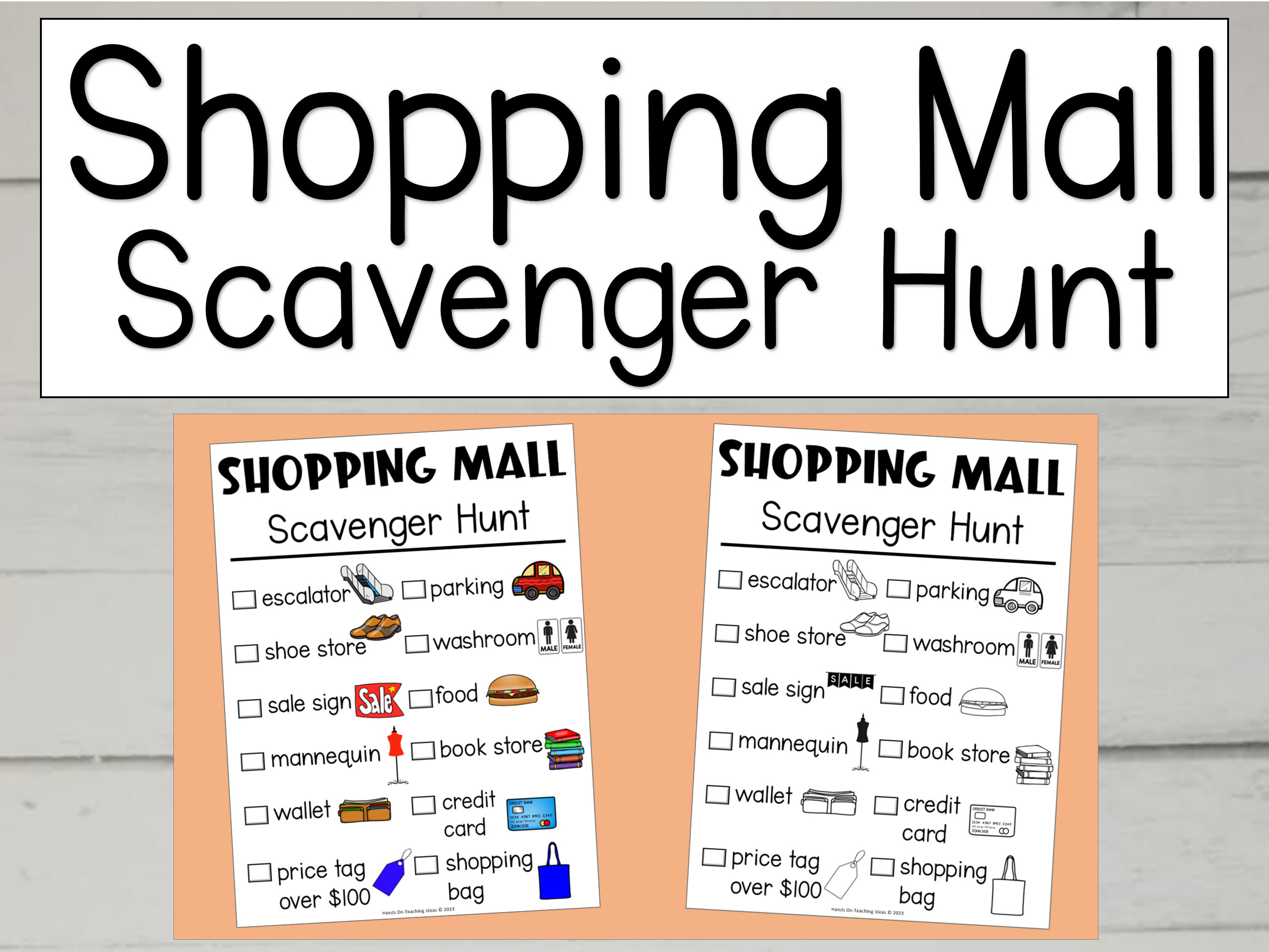 Scavenger Hunt Shopping, Shopping Mall Scavenger Hunt, Treasure Hunt ...