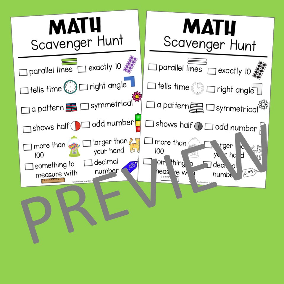 Scavenger Hunt Math, Math Scavenger Hunt, Treasure Hunt for Kids, Math ...